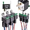 6 Pack 4-Pin 12V Bosch Style Fused Relay Switch Kit [Interlocking ...