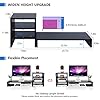 COOGOU Wood Computer Monitor Stand Raiser Black with 3 Tier Desktop ...