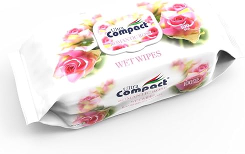 Ultra Compact Romantic Rose Wet Wipes: 100pcs, Alcohol & Paraben Free ...