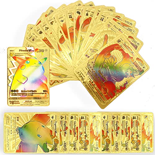 56 PCS Vmax TCG Deck Box Gold Foil Cards, Including 55 PCS Gold Foil ...