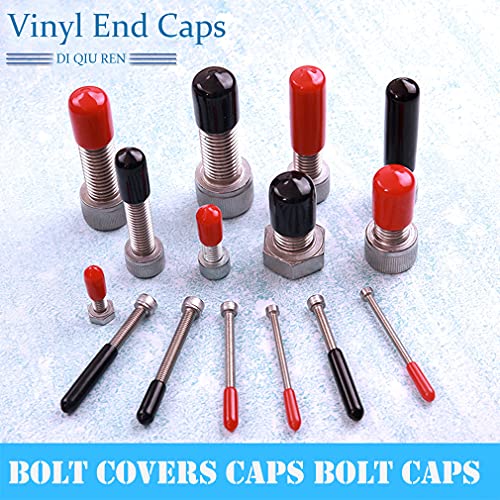 200PCs Vinyl Flexible Rubber End Caps, PVC Bolt Screw Caps Thread ...