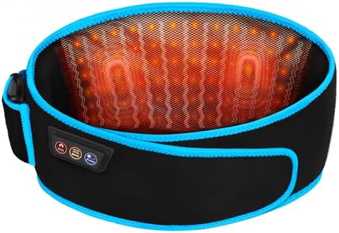 SHINE WELL Cordless Red Light Therapy Massage Belt with 3 Heat Levels ...