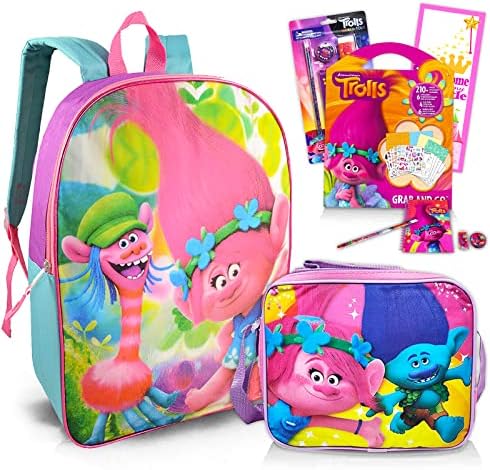 Trolls World Tour School Backpack Set For Girls ~ 5 Pc Bundle With 16 ...