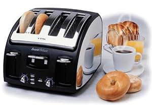 Amazon.com: T-fal 532840 Avante Deluxe 4-Slice Toaster, Black/Chrome ...