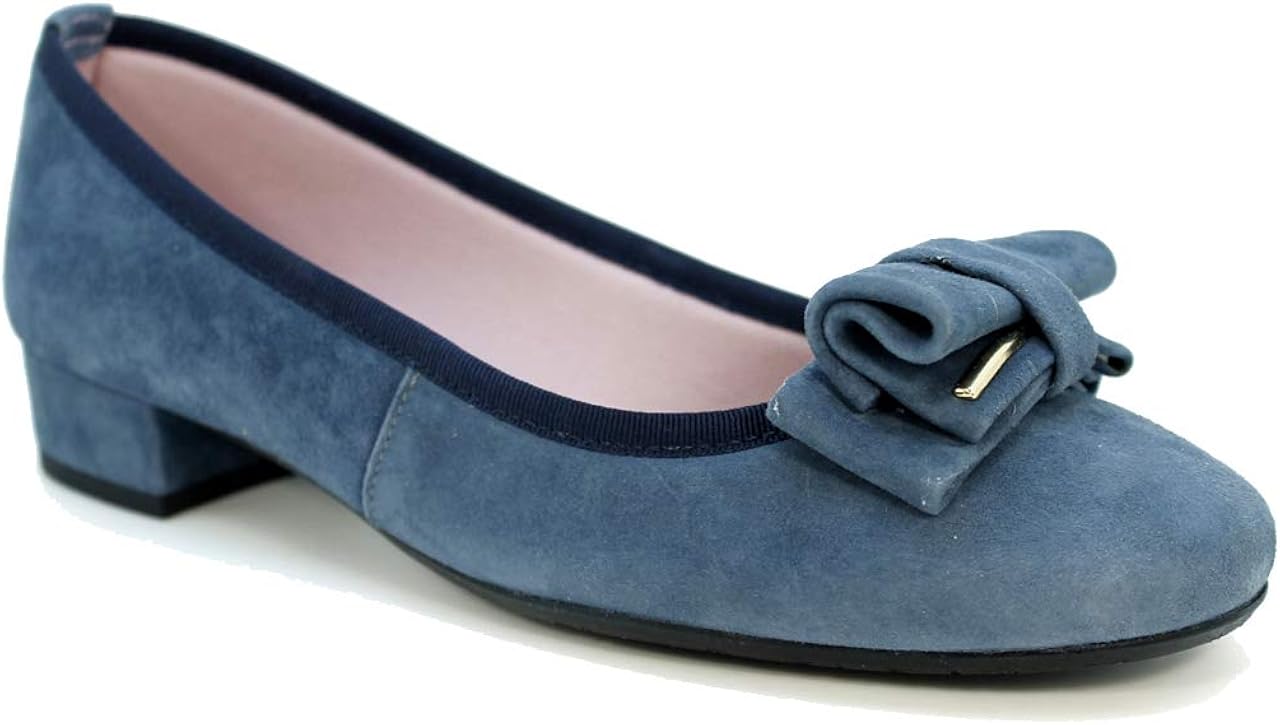CallagHan 13315 Damen Ballerina mit Absatz 2,5 cm, Wildleder blau ...