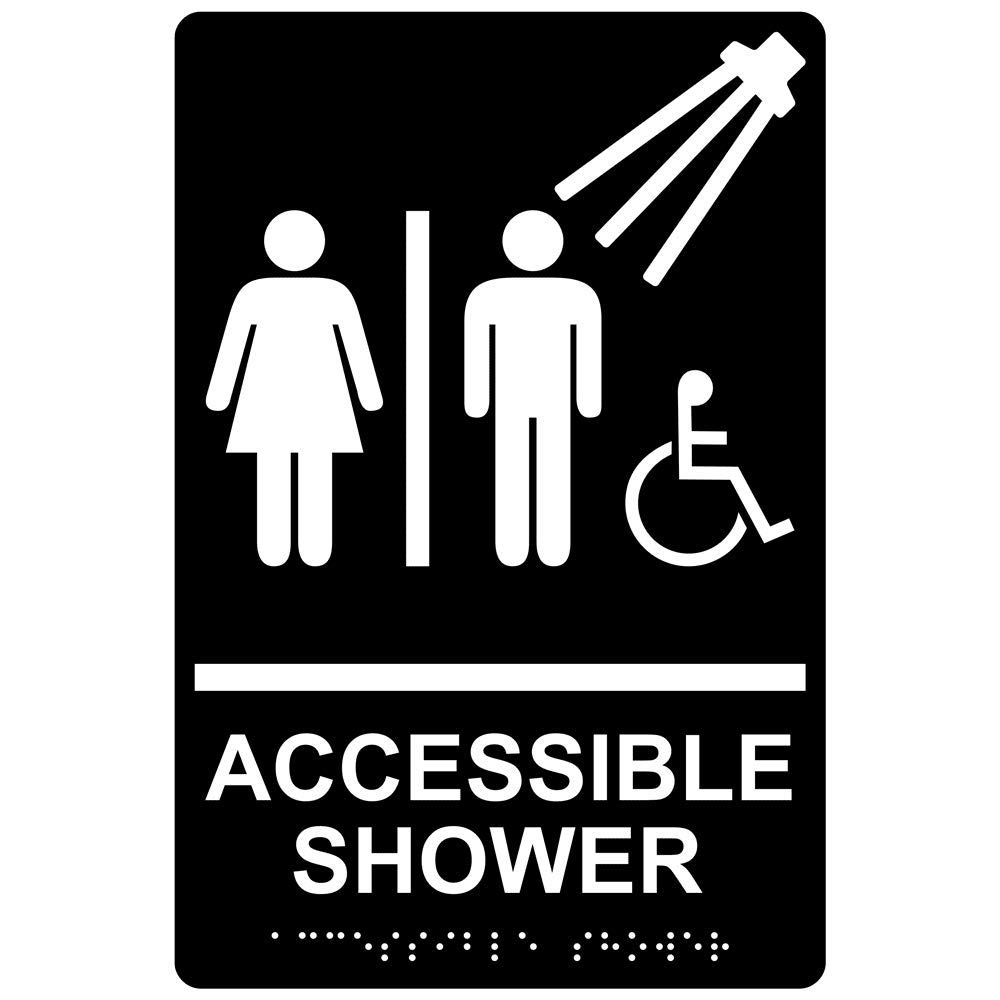 ComplianceSigns.com Accessible Shower Sign, ADA-Compliant Braille and ...