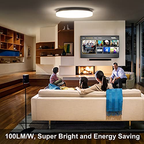 Oeegoo RGB Dimmable LED Flush Mount Ceiling Light with Remote, 3000K ...