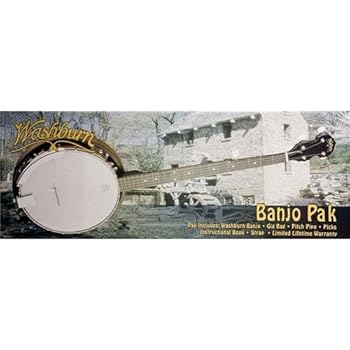Amazon.com: Washburn Banjo Starter Kit (Gig bag, Strap, Picks, Pitch ...