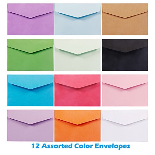 Selizo 120 Pcs Small Colored Envelopes 5.5 x 3 Inch Mini Business Card ...