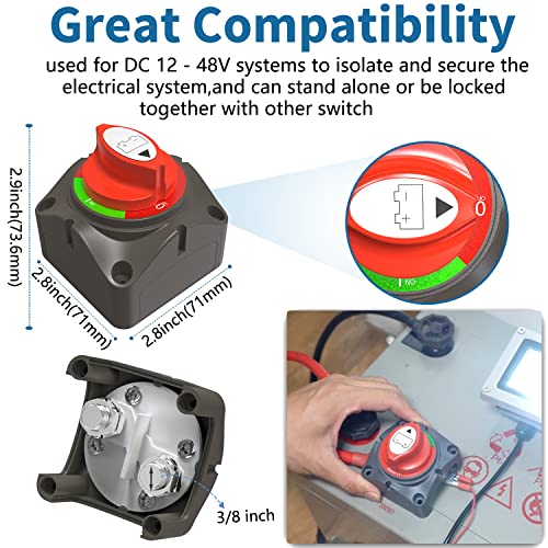 Battery Disconnect Switch 12V Master,12V-48V Battery Shut Off Switch ...