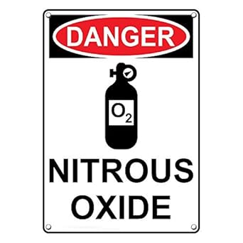 Weatherproof Plastic Vertical OSHA Danger Nitrous Oxide Sign with ...
