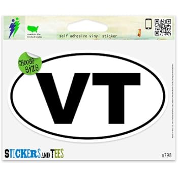 Amazon.com: Vermont VT State Green Oval Vinyl Car Bumper Window Sticker ...