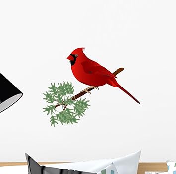 Automotive CARDINAL BIRD on a BRANCH Vinyl Decal Sticker Car Window ...