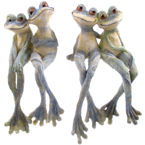 GARDEN ORNAMENT - Cute Pair of LONG LEGGED GARDEN FROGS Figure - Ideal ...