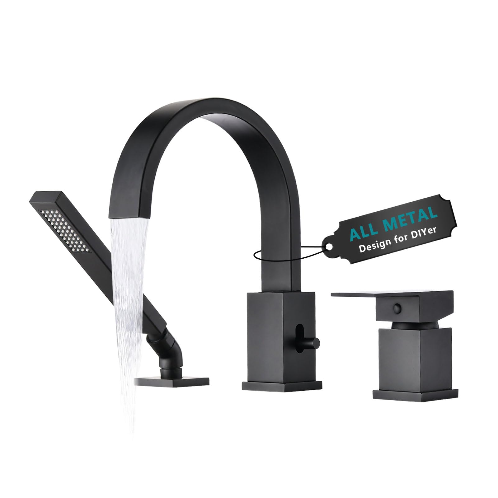 LOCALAND Brass Roman Tub Faucet with Sprayer, Deck Mount Bathtub Faucet for sale | North Las ...