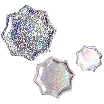 Amazon.com: Star Shaped 9.6 Inch Foil Paper Party Plates, Set of 24 ...