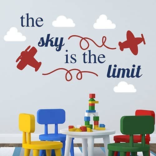 Amazon.com: The Sky is the Limit Vinyl Wall Stickers, Airplane Nursery ...