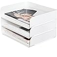 Amazon.com: (3pcs Pack) HKeeper Stackable Clear Paper Trays. Desktop ...