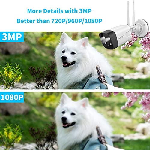 {Dual Antennas Wireless Enhanced & 2K 3.0MP} AI Detected Outdoor Wireless Security Camera (2pcs ...