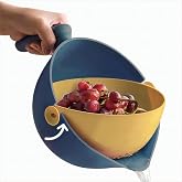 Amazon.com: Elite Aiwei 2 in 1 Kitchen Colander Rotating Washing Basket ...