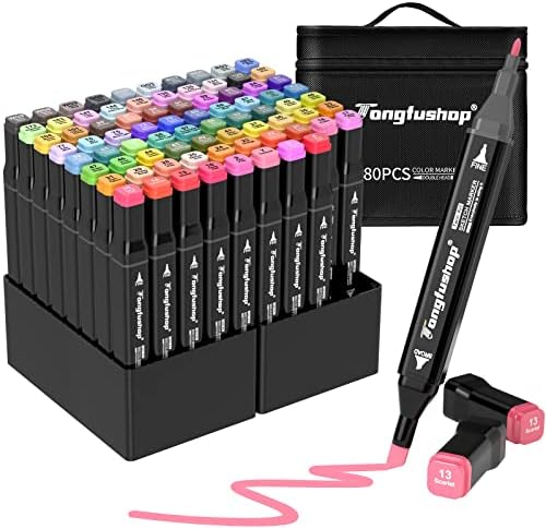 Tongfushop Alcohol Markers, 72 Colors Drawing Markers Double Tipped ...