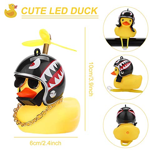 2 Pack Duck Bike Bell, Shining Duck Bicycle Horn Rubber Duck Handlebar ...