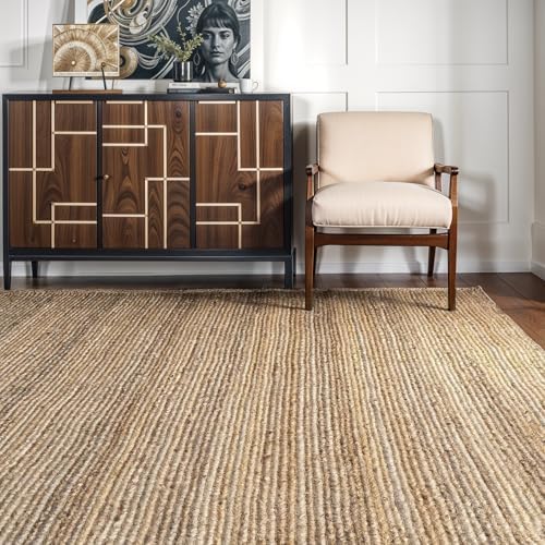 GRUHUM Jute Area Rug 8x10 Feet Rectangle Natural Fiber Boho Braided ...