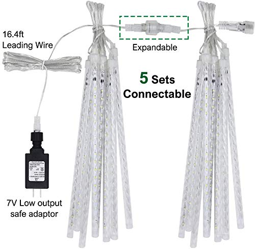 Twinkle Star Meteor Shower Rain Lights, 30cm 8 Tubes 288 LED Falling ...