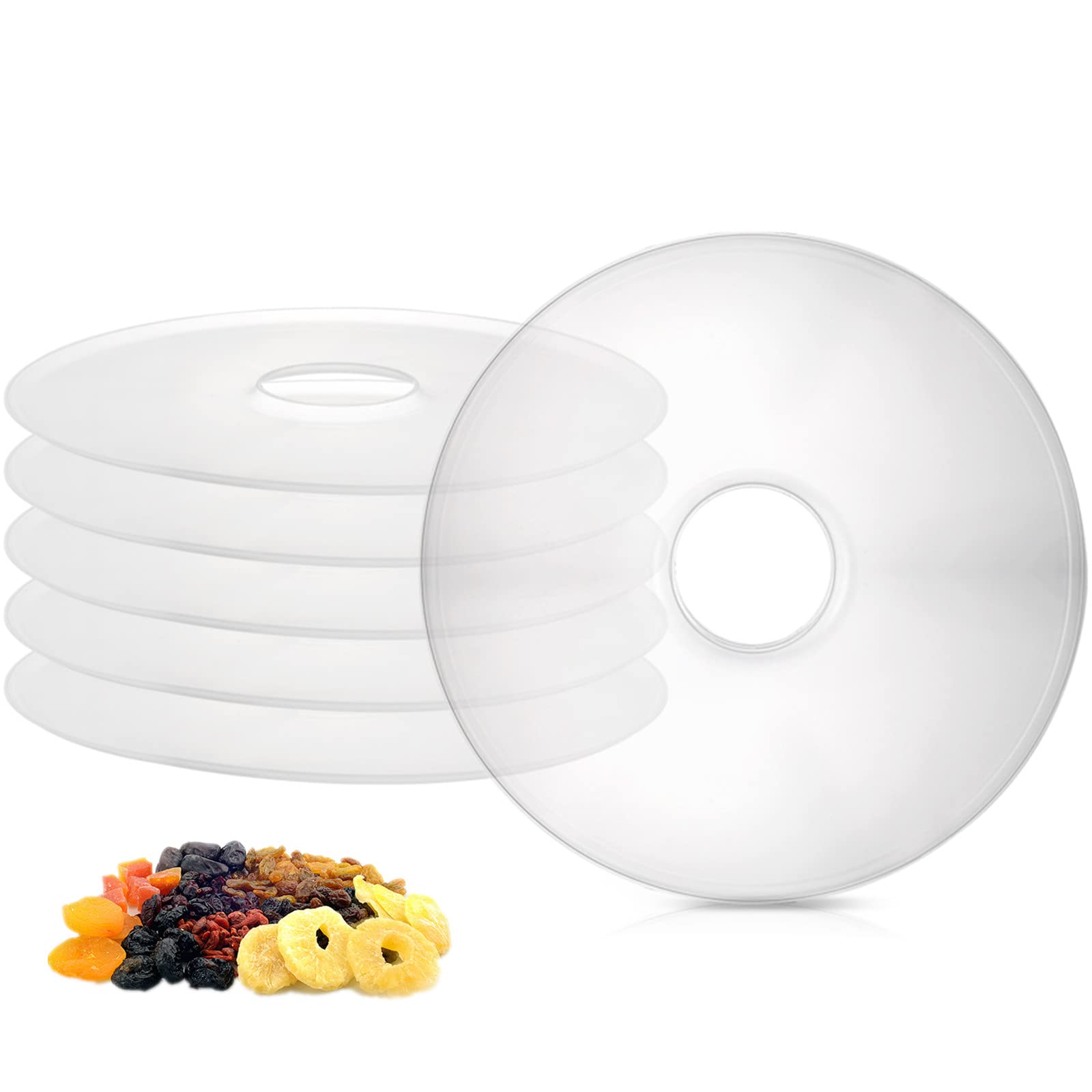 ZOOFOX 6 Pack Fruit Roll Sheets, Round Plastic Dehydrator Sheets with ...