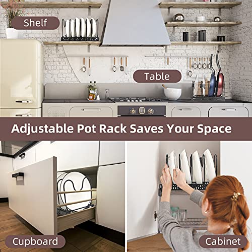 Pot Organizer Rack for Cabinet -Expandable Pots and Pans Organizer, Pot ...