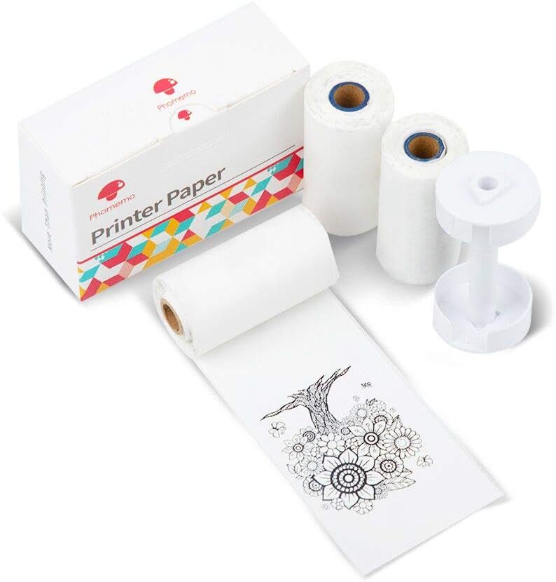 Phomemo White Self-Adhesive Thermal Paper with One Phomemo M02 Paper ...