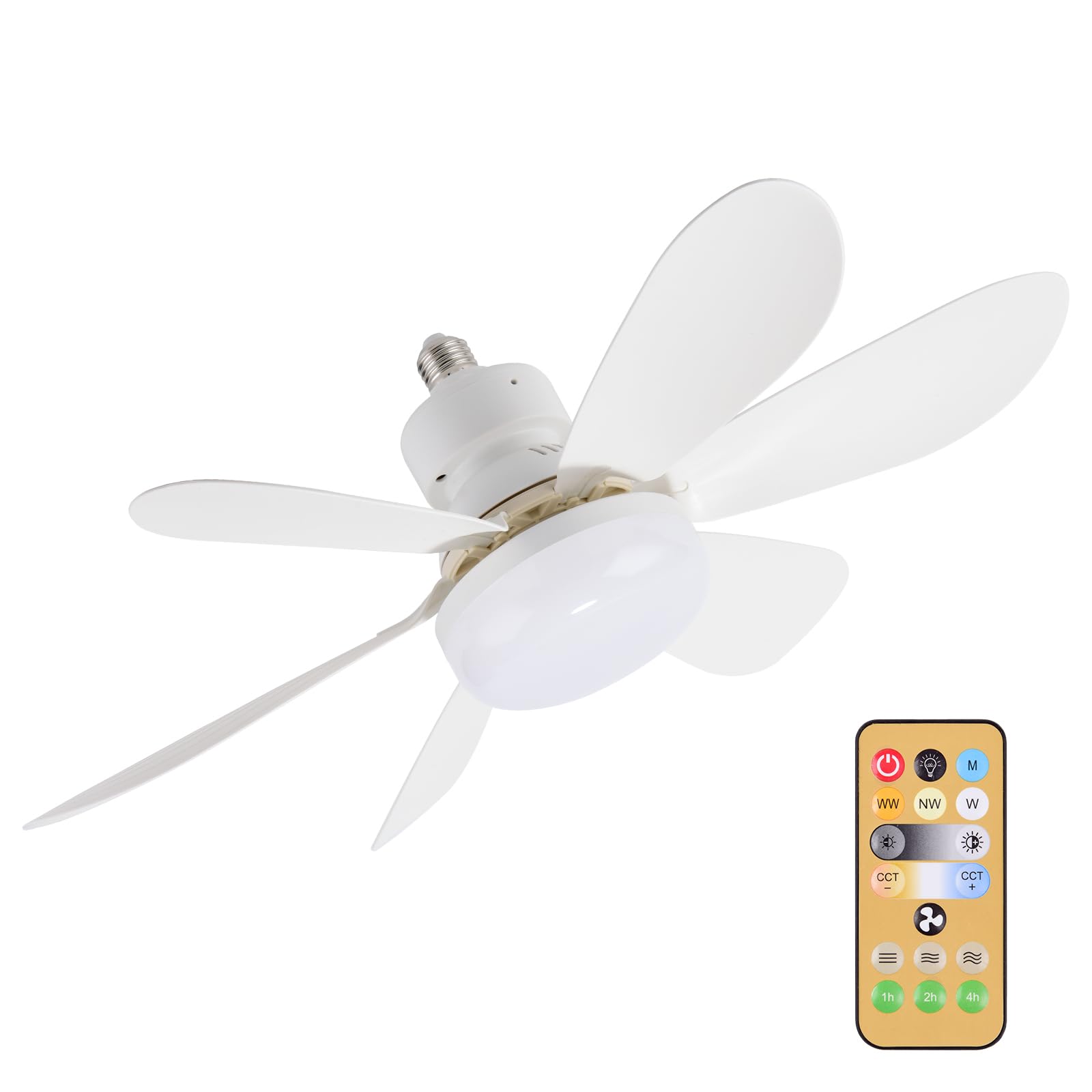 LCVOCS Scoket Fan Lights with Remote, 20.5 inch Ceiling Fans with ...