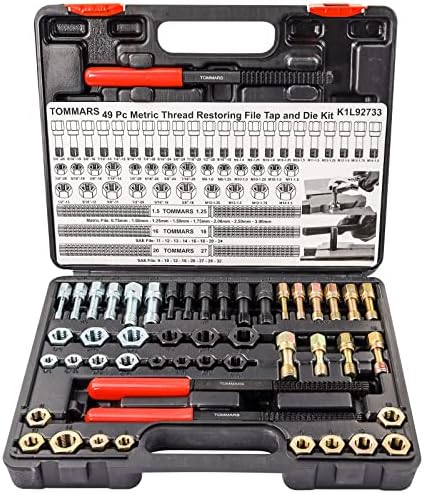 TOMMARS 49-Piece Thread Chaser Set Repair Kit, UNC UNF & Metric with ...