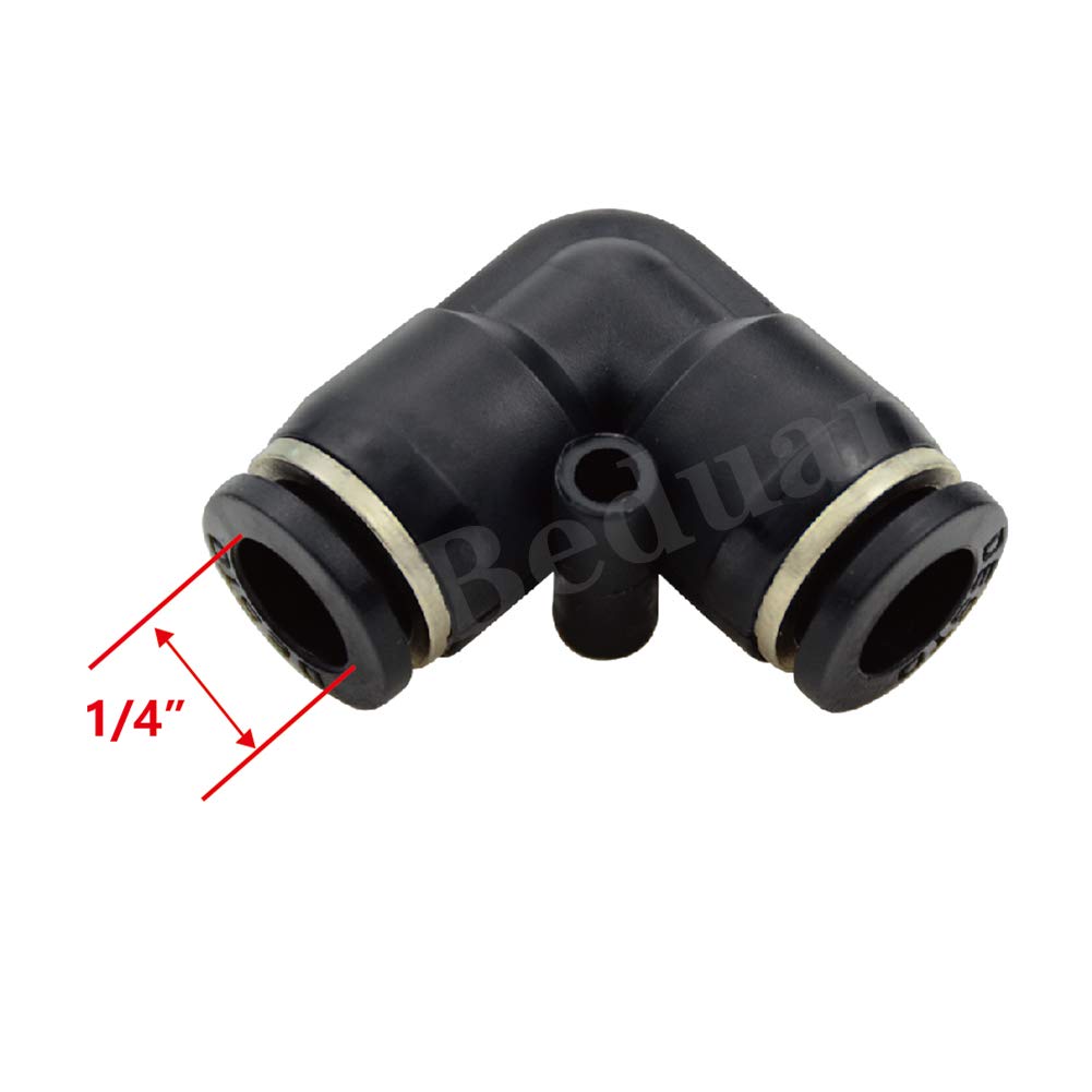 Beduan Push to Connect Fitting Elbow 3/8 Tube OD x 3/8“ Tube OD Pneumatic 90 Degree Elbow ...