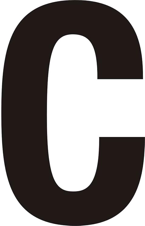 Letra C de vinilo de 75 mm, color negro: Amazon.es: Oficina y papelería