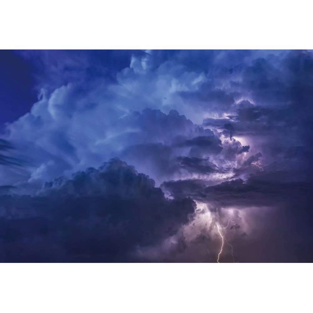 DASHAN 10x6.5ft Night Lightning Stormy Clouds Backdrop Thunder-Storm ...