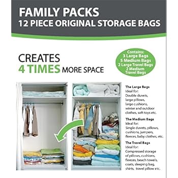 Amazon.com: B&E Home Essential Vacuum Storage Bags - Set of 10 (2 Jumbo ...