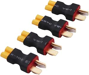 Amazon.com: OliRC 4pcs XT30 XT-30 Female to Deans Style T-Plug Male Connector Adapter(C148-4 ...