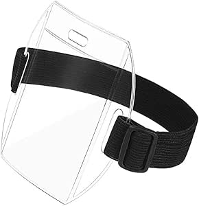 5X Armband Security ID Card Photo Badge Holder Vertical Clear + Black ...