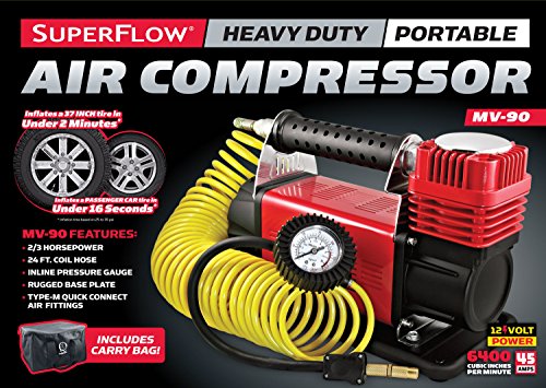 SuperFlow 12V HD Air Compressor Tire Inflator Ideal for Trucks, SUVs ...