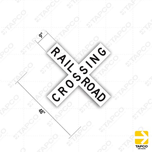 Tapco R15-1 High Intensity Prismatic Crossbuck Railroad Sign, Legend ...