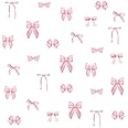 Amazon.com: 12 Sheets Bow Wall Stickers Peel and Stick Coquette Pink ...