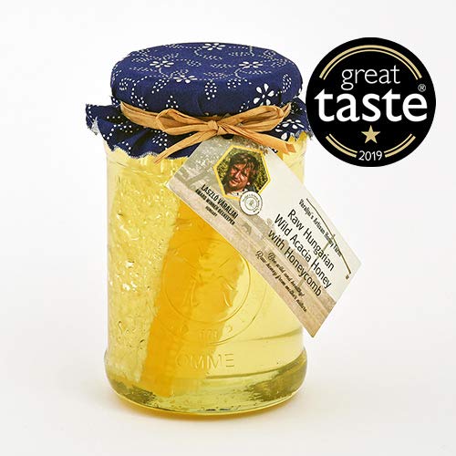 Raw Acacia Honey with Honeycomb 500g - Great Taste Award Winner - 100% ...
