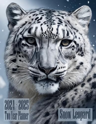 Snow Leopard 2024-2025 Two Year Planner: June 2023-December 2023 Spread ...