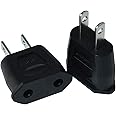 Amazon.com: 2PCS Black Socket Plug Adapter Europe EU Euro to US Travel ...