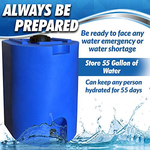 Blue 55 Gallon Water Storage Tank by WaterPrepared - Emergency Water ...