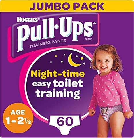 Huggies Pull-Ups Girl's Night Time Potty Training Pants, 1-2.5 Years ...