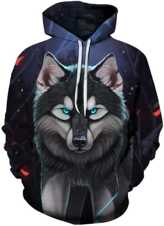 Sudaderas con Capucha Sudadera para Hombre Lobo Sudadera con Capucha ...