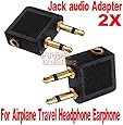 CABLESETC Airplane Headphone Audio Adapter Converter 3. 5mm Stereo to ...