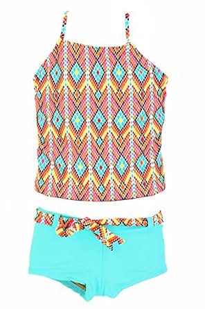 Amazon.com: Point Conception Girl's Tankini Set "Diamond Girl": Clothing